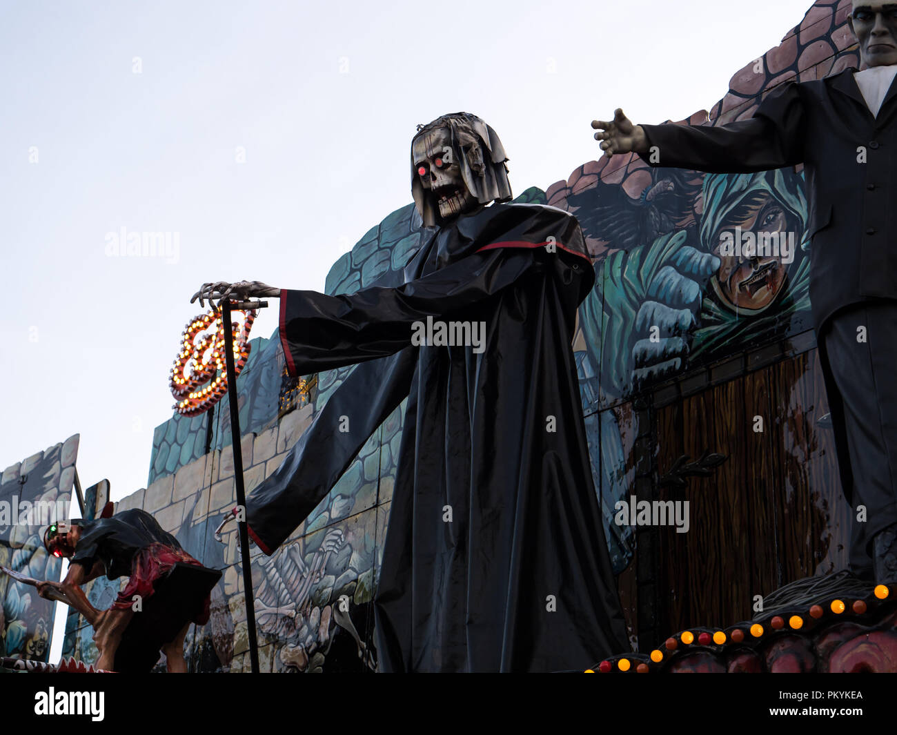 MUNICH, GERMANY - AUGUST 20, 2017: A spooky ghost on top of a ghost ...