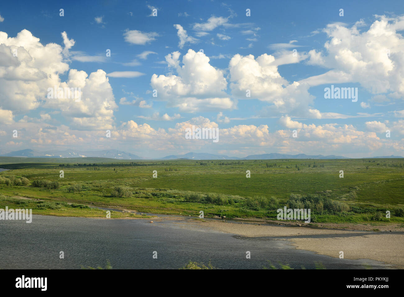The Polar Urals. Tundra spaces in front of the Main Ural ridge Stock ...