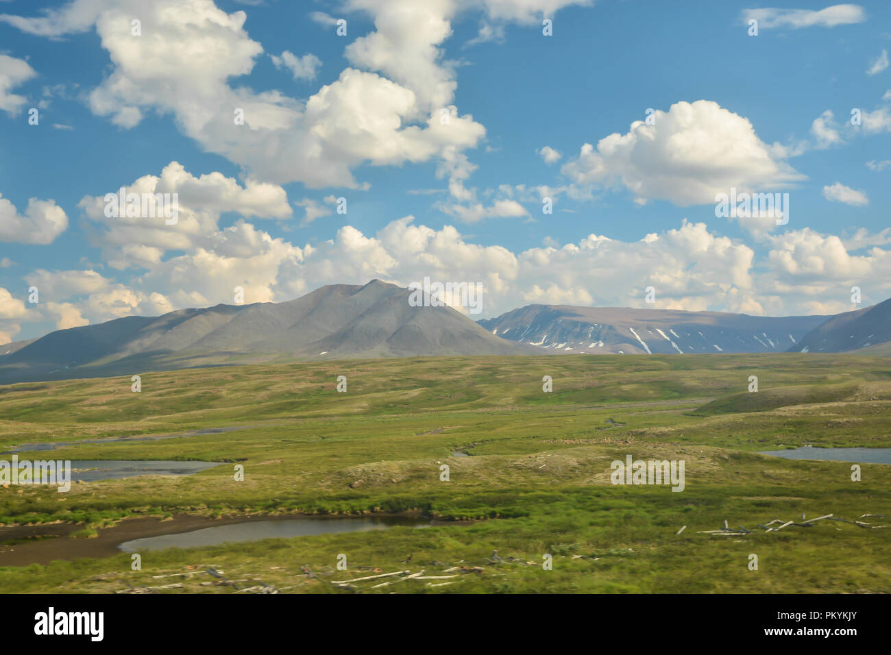 The Polar Urals. Tundra spaces in front of the Main Ural ridge Stock ...