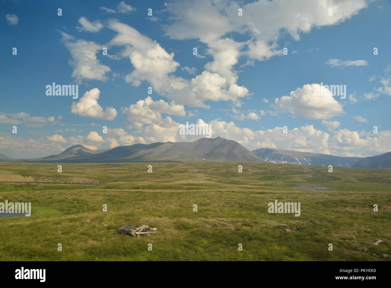 The Polar Urals. Tundra spaces in front of the Main Ural ridge Stock ...