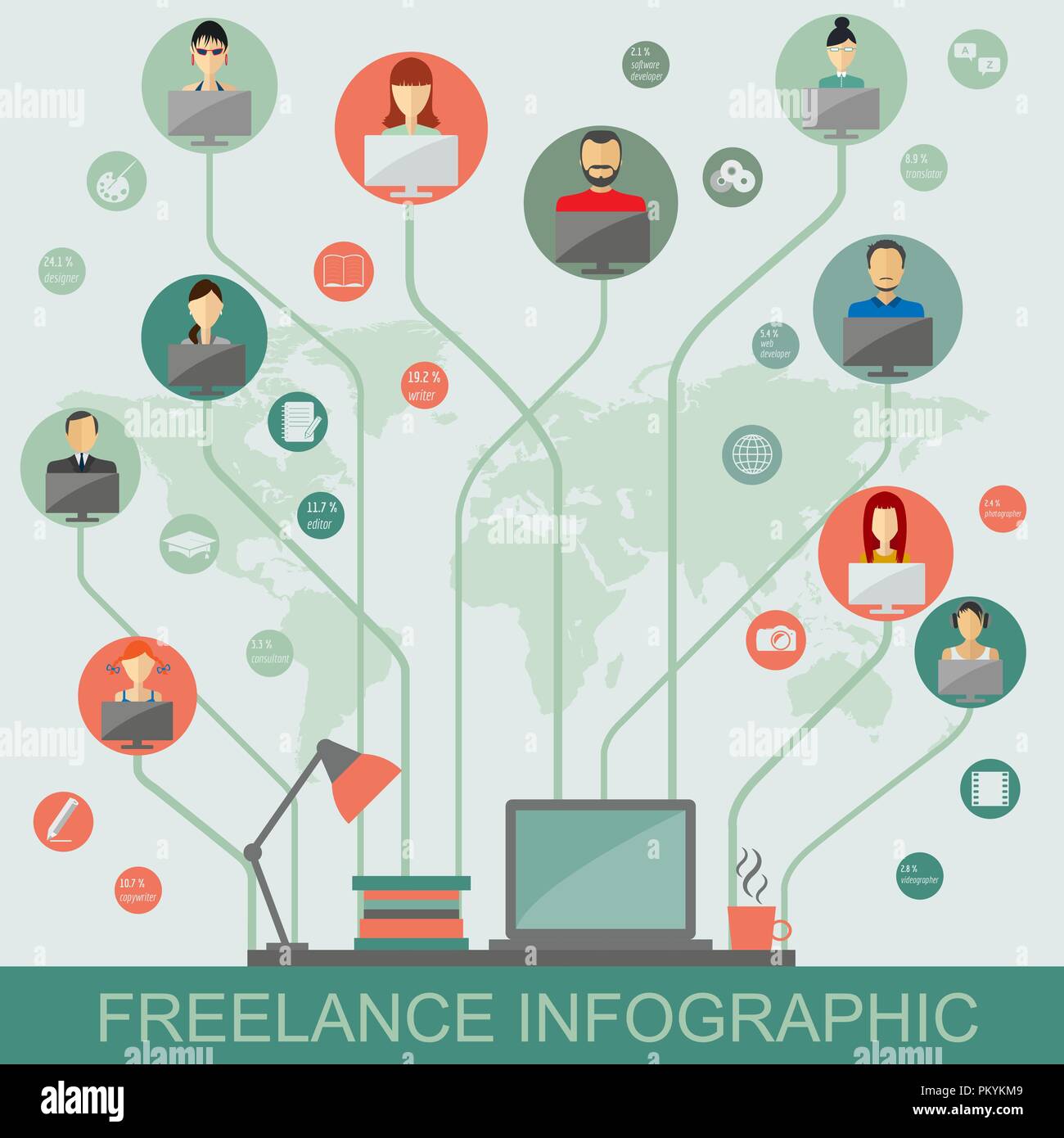 Freelance infographic template. Set elements for creating you own ...