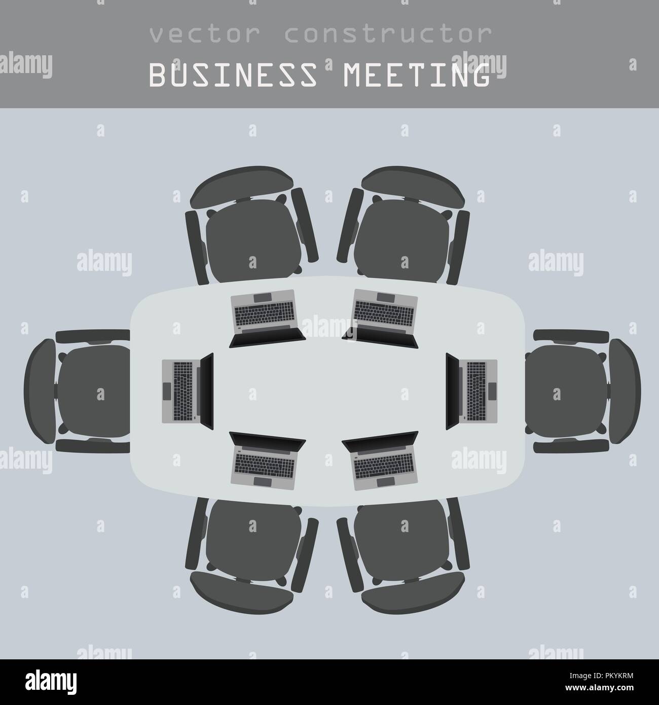 Business meeting. Working place in flat design. Constructor of your own ...