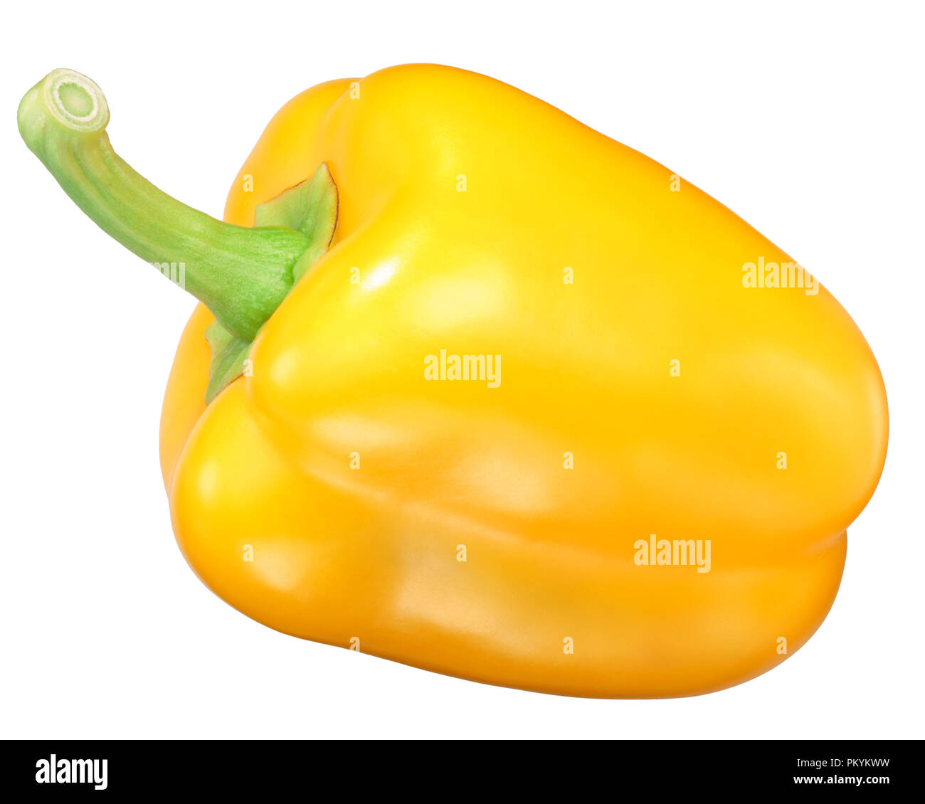 Golden California Wonder sweet bell pepper (Capsicum annuum), whole pod ...