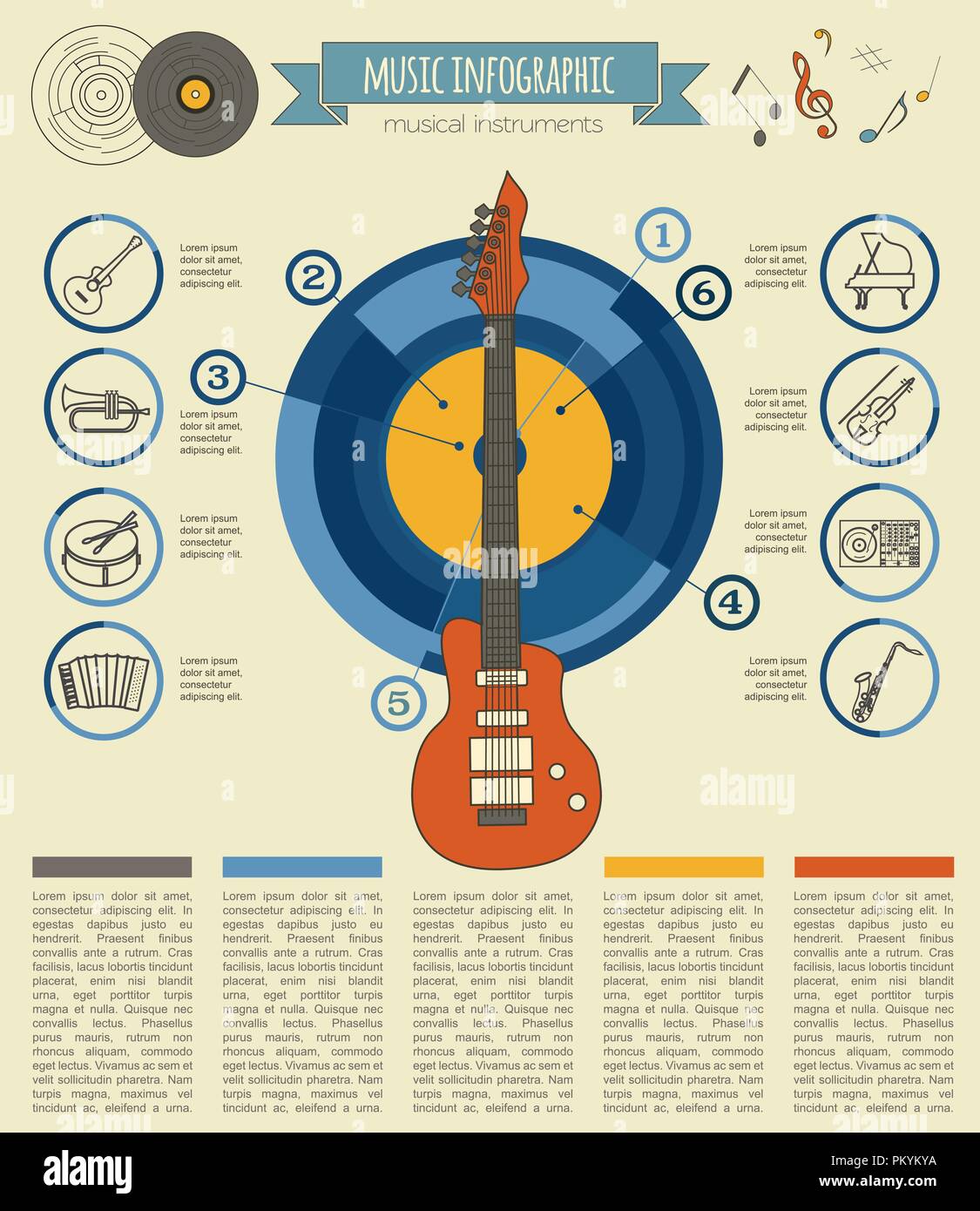 Musical instruments graphic template. All types of musical instruments ...