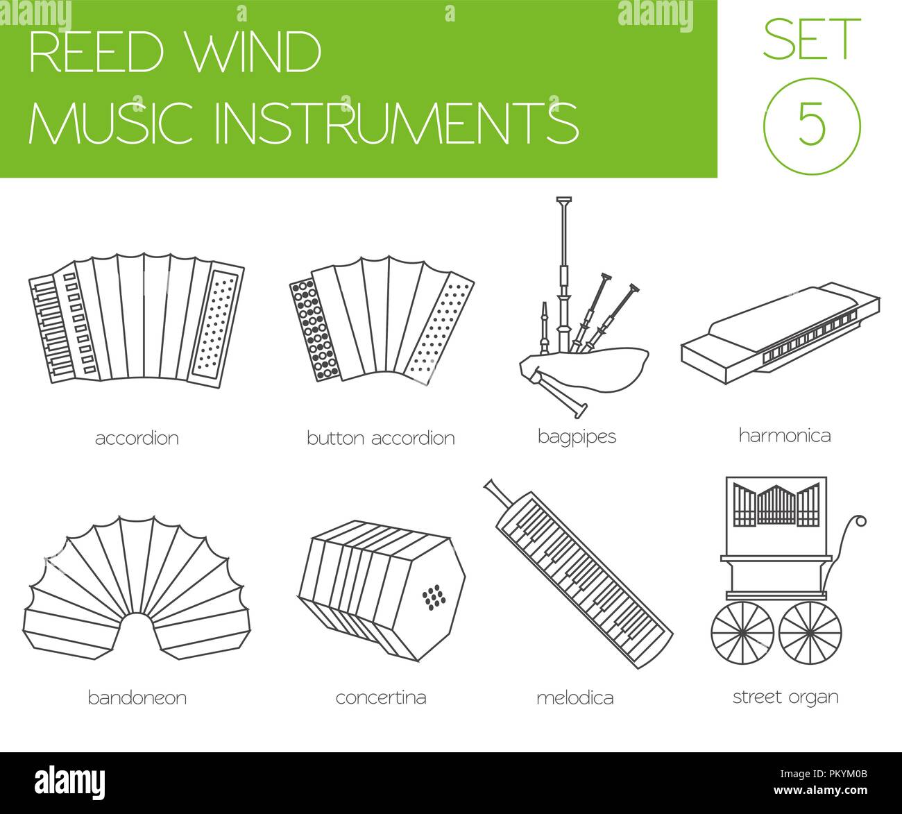 Reed wind musical instruments Stock Vector Images - Alamy