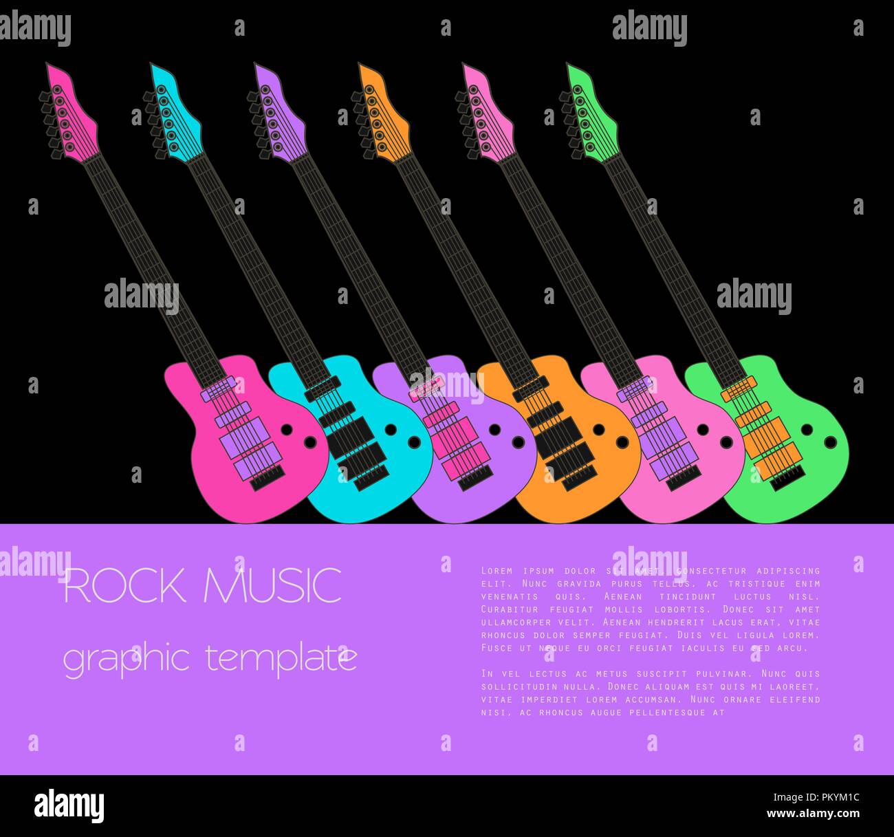 Musical instruments graphic template. Electric guitar. Vector ...
