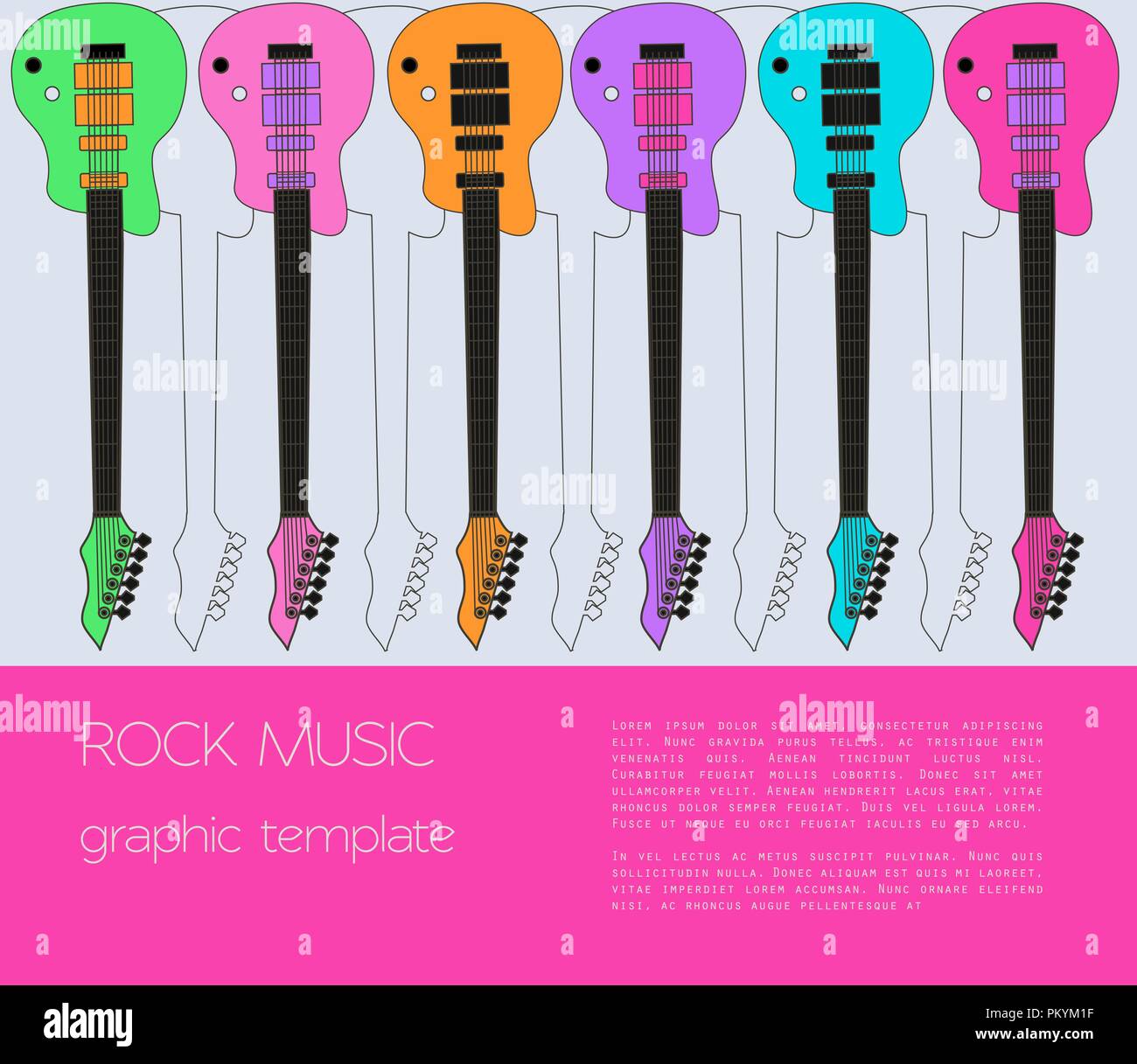 Musical instruments graphic template. Electric guitar. Vector ...