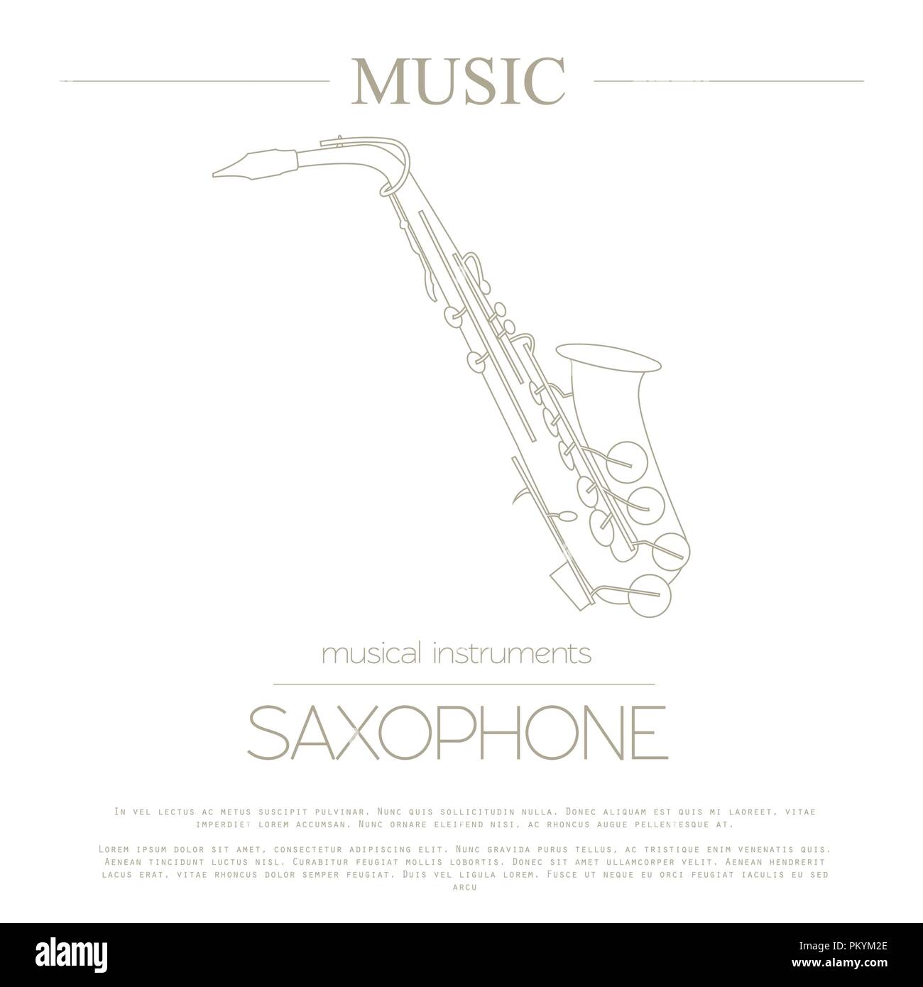 Musical instruments graphic template. Saxophone. Vector illustration ...