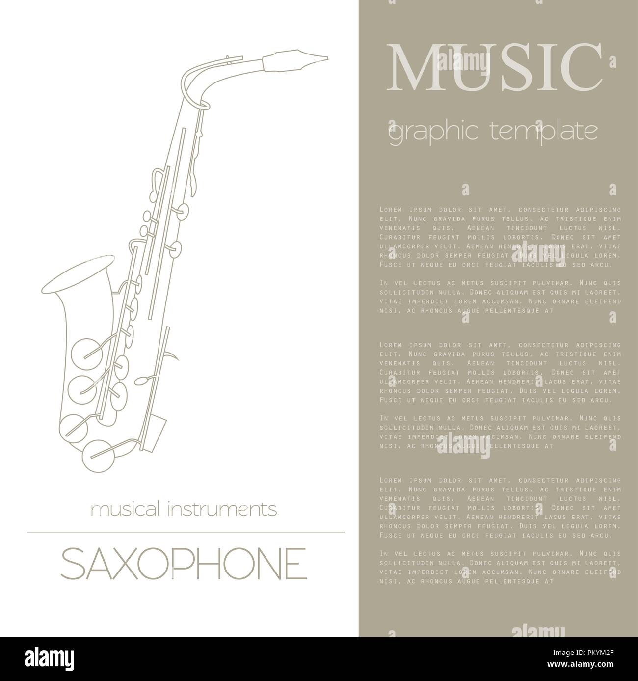 Musical instruments graphic template. Saxophone. Vector illustration ...