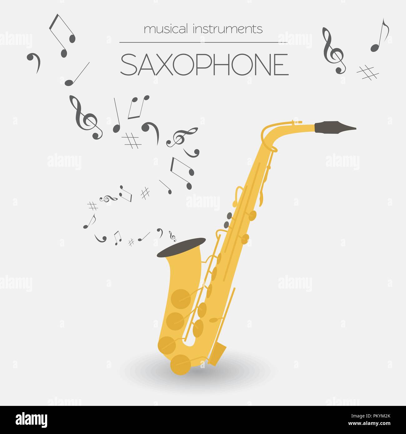 Musical instruments graphic template. Saxophone. Vector illustration ...