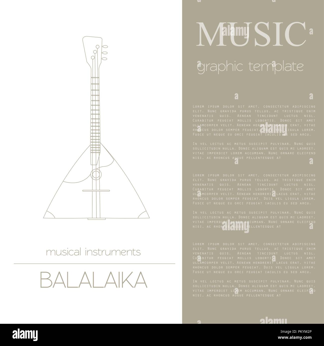 Musical instruments graphic template. Balalaika. Vector illustration ...
