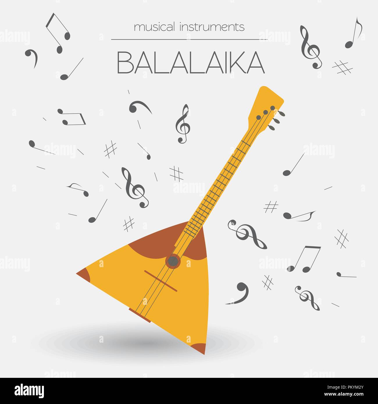 Musical instruments graphic template. Balalaika. Vector illustration ...