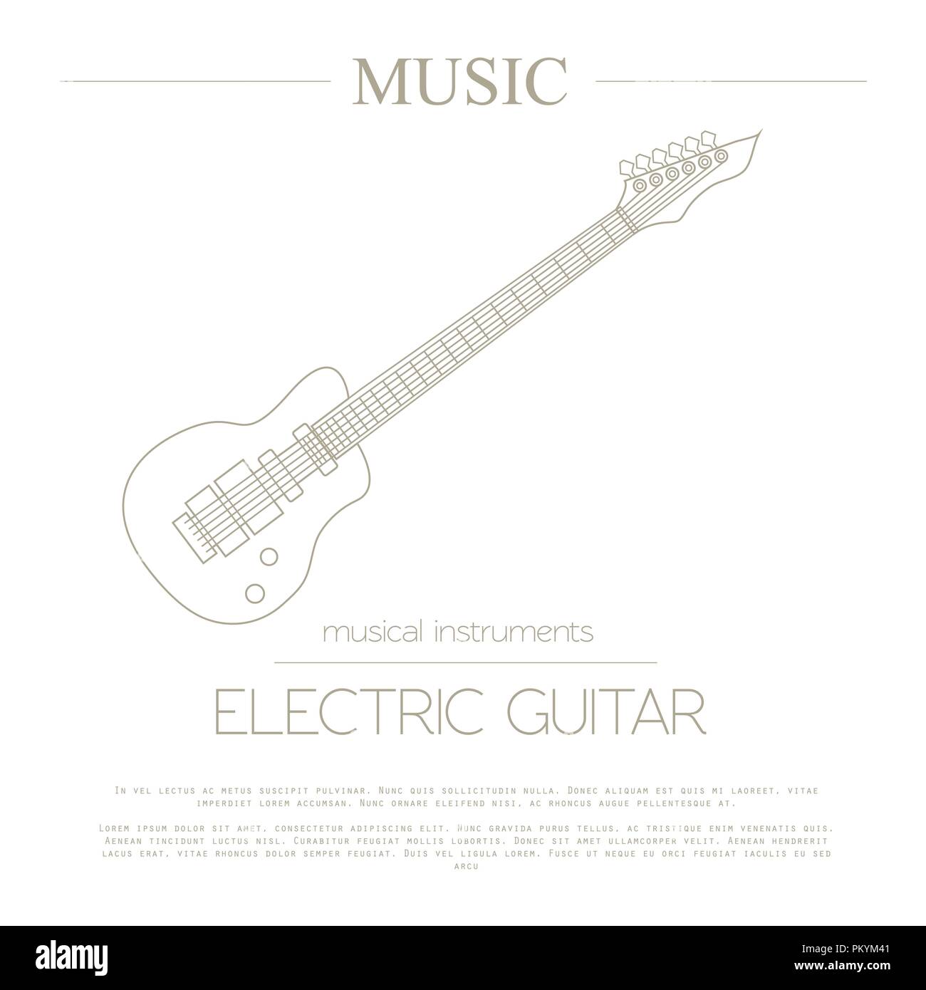 Musical instruments graphic template. Electric guitar. Vector ...
