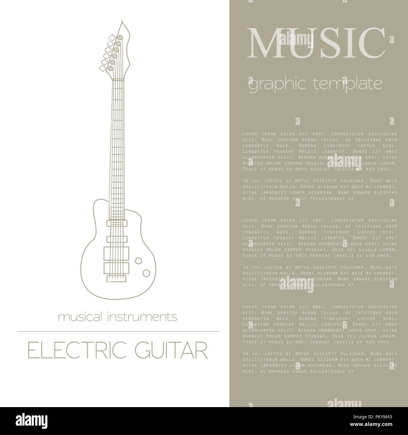 Musical instruments graphic template. Electric guitar. Vector ...