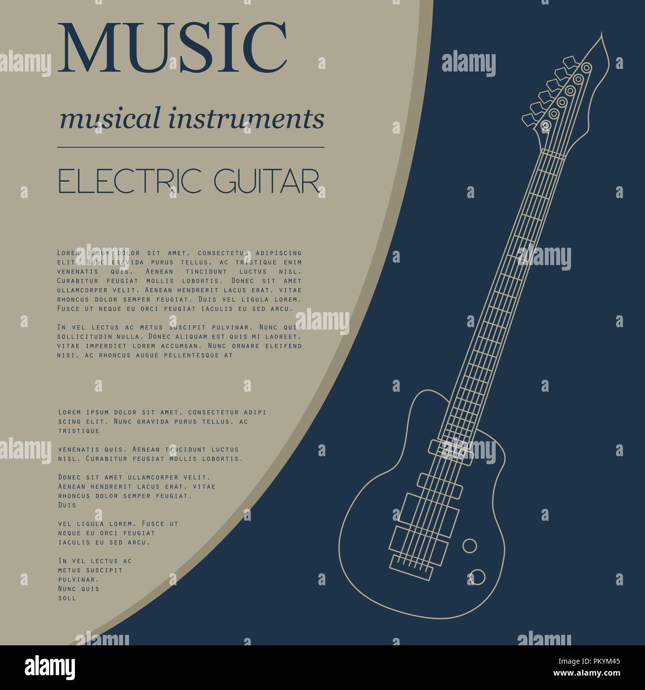 Musical instruments graphic template. Electric guitar. Vector ...