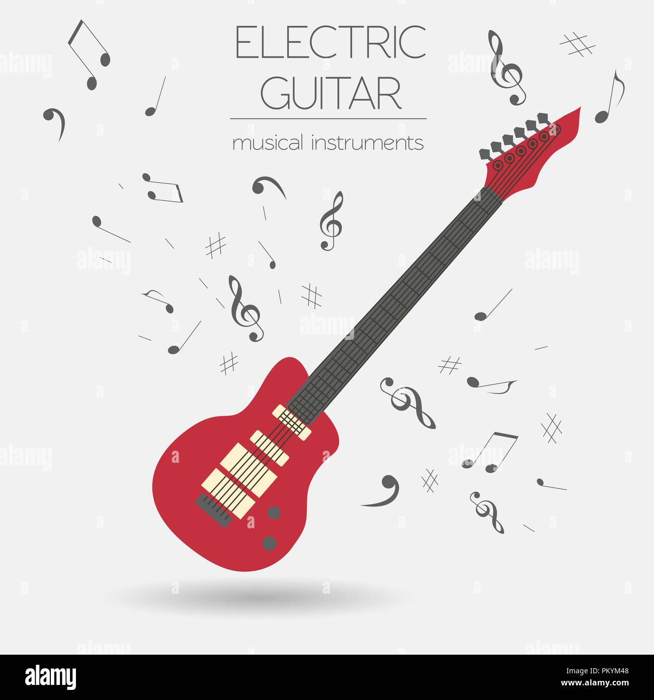 Musical instruments graphic template. Electric guitar. Vector ...
