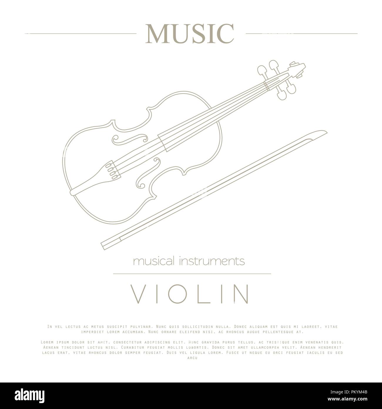 Musical instruments graphic template. Violin. Vector illustration Stock ...