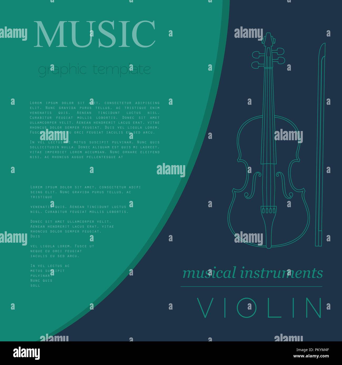 Musical instruments graphic template. Violin. Vector illustration Stock ...