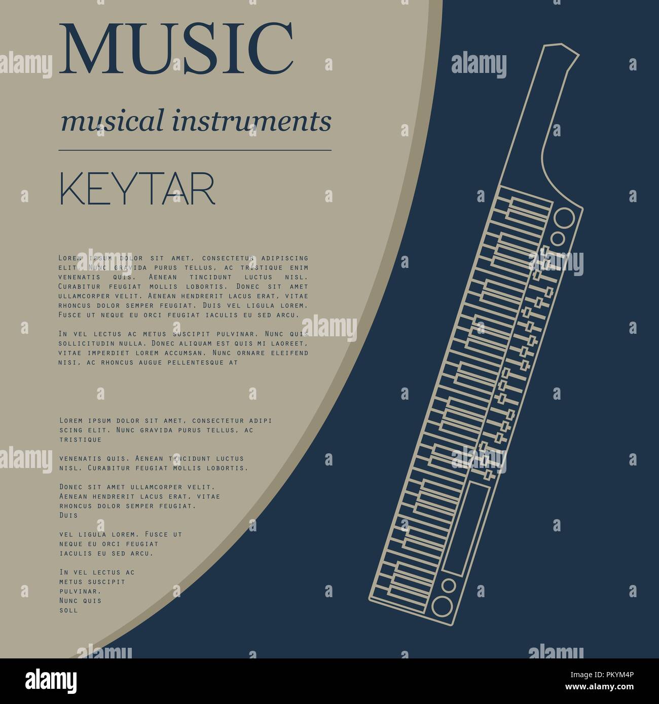 Musical instruments graphic template. Keytar. Vector illustration Stock ...