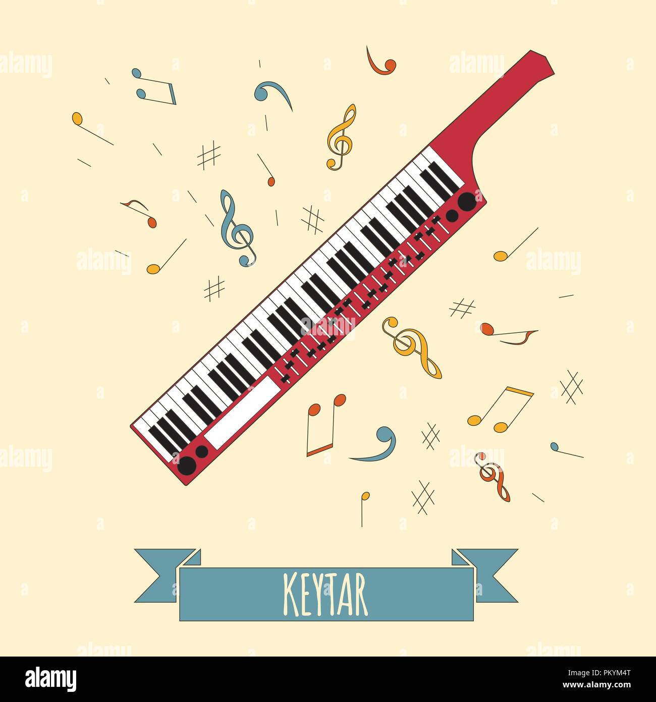 Musical instruments graphic template. Keytar. Vector illustration Stock ...
