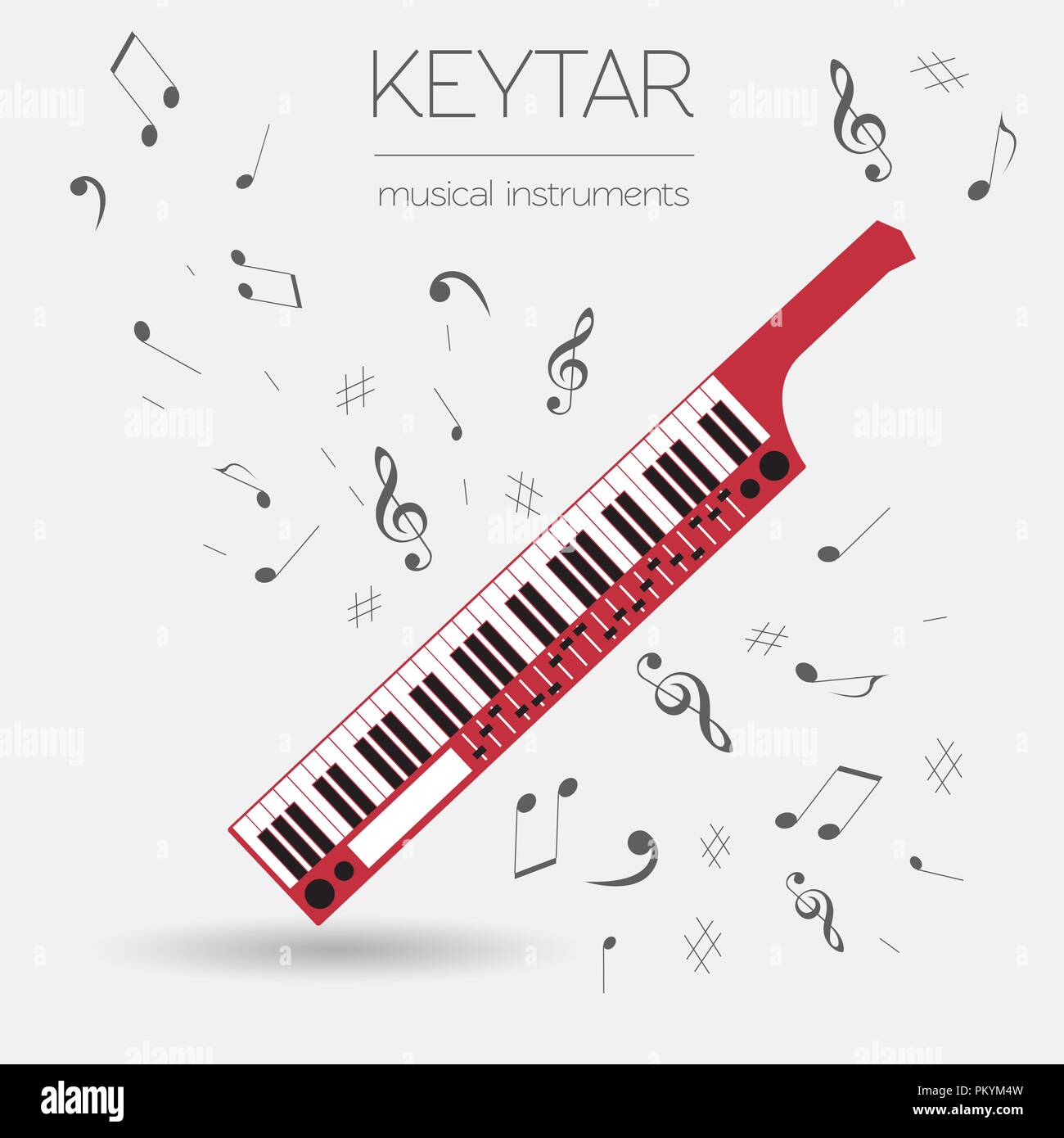 Musical instruments graphic template. Keytar. Vector illustration Stock ...