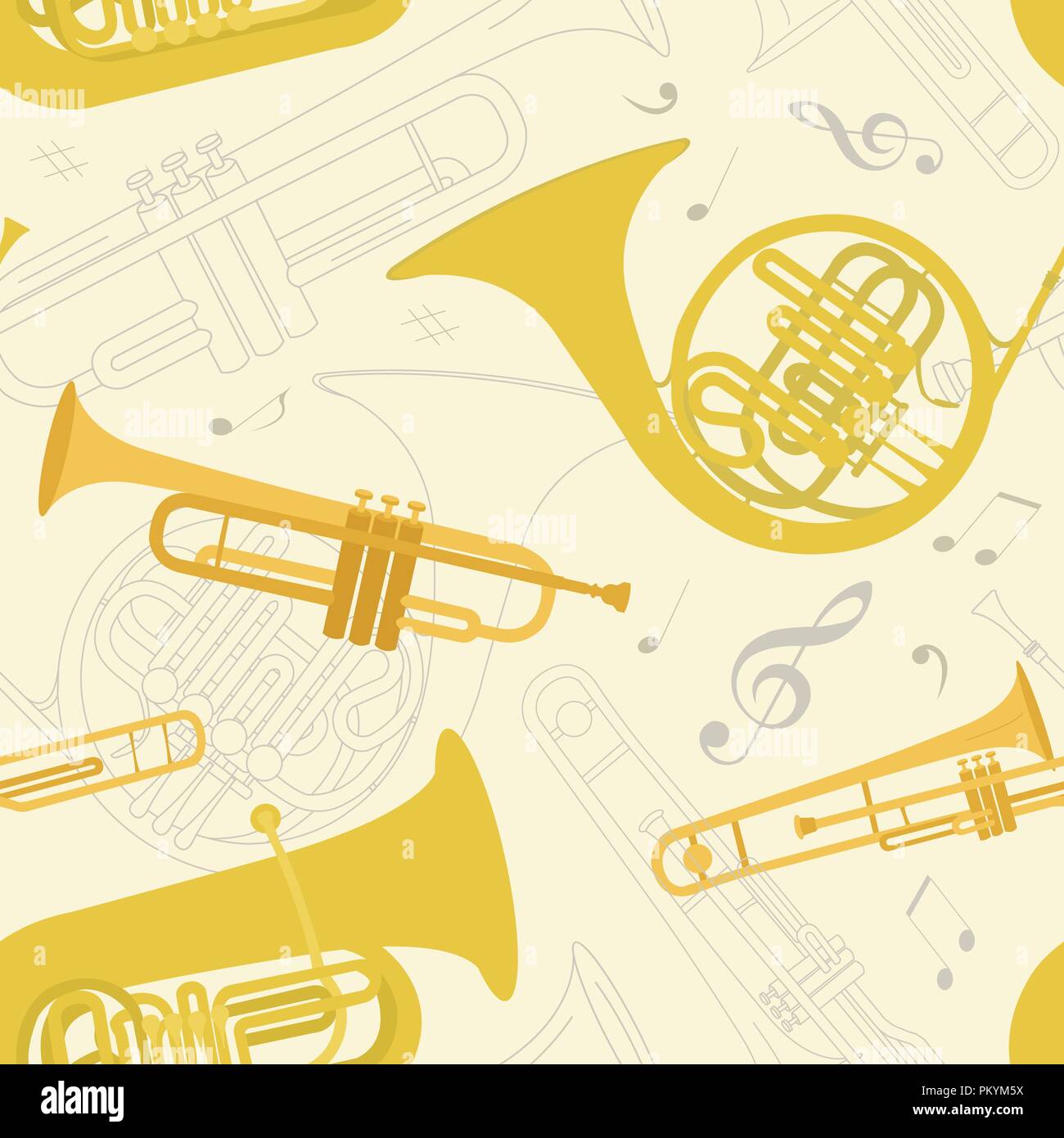 Musical instruments seamless pattern. Vector illustration Stock Vector ...