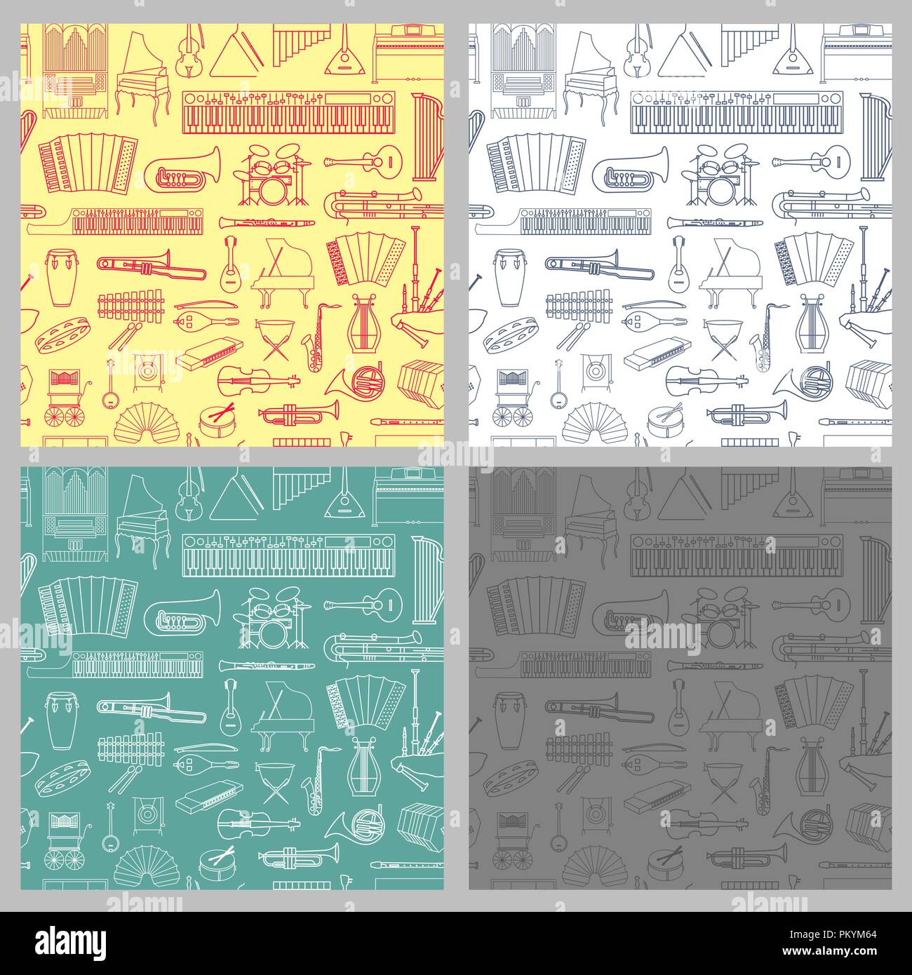 Musical instruments seamless pattern. Vector illustration Stock Vector ...
