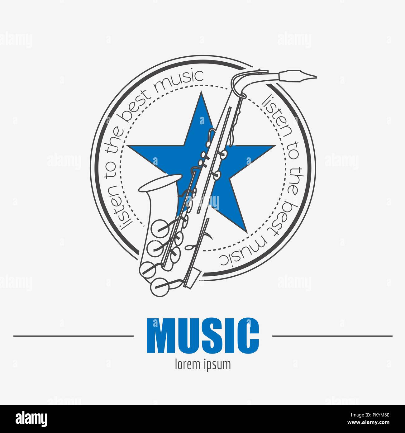 Musical instruments logos and badges. Graphic template. Vector ...