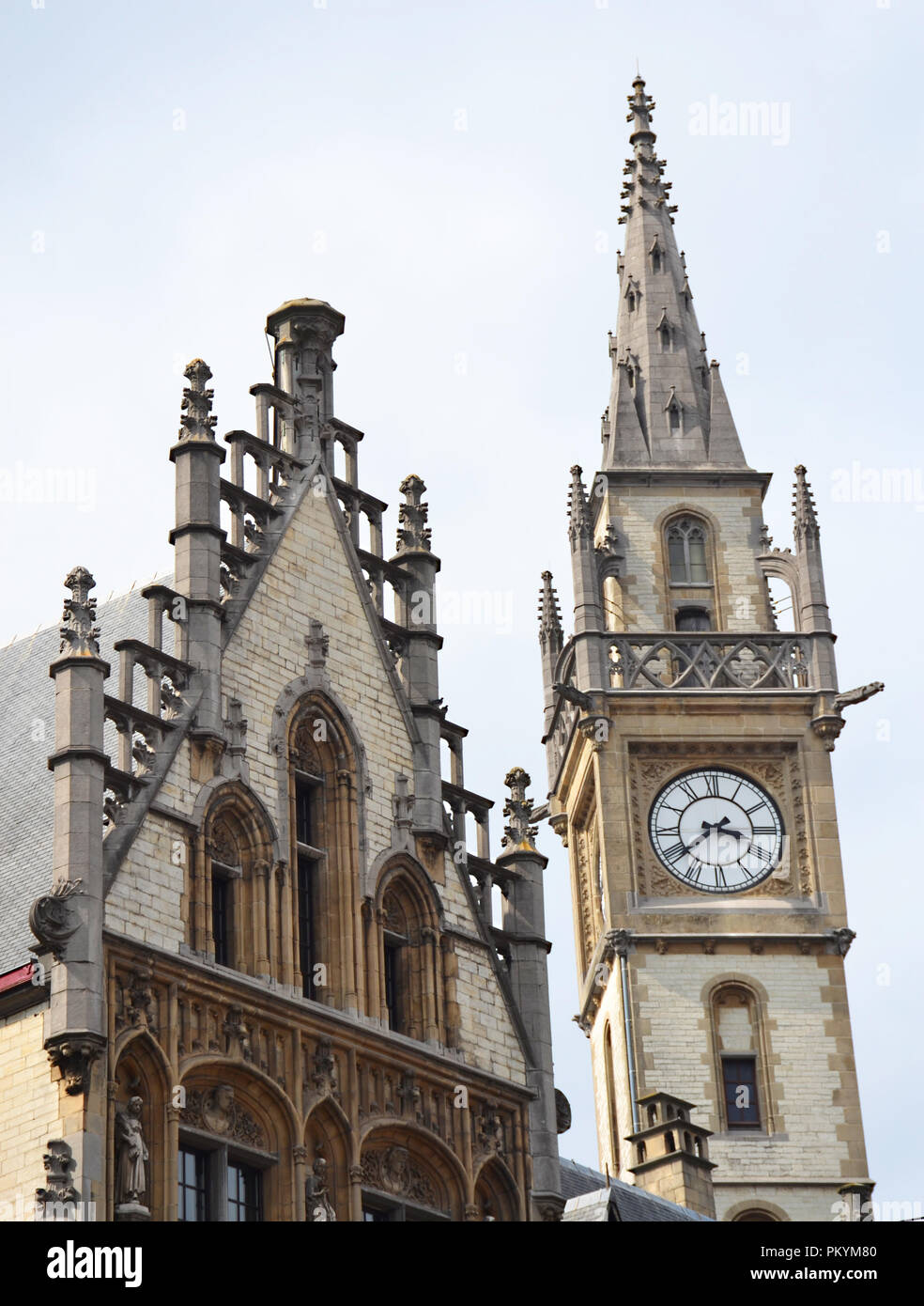 Gent clock tower, Belgium Stock Photo - Alamy