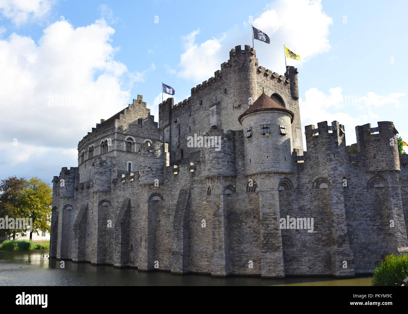 Castle Gravensteen in the old city center of Gent, Belgium Stock Photo ...