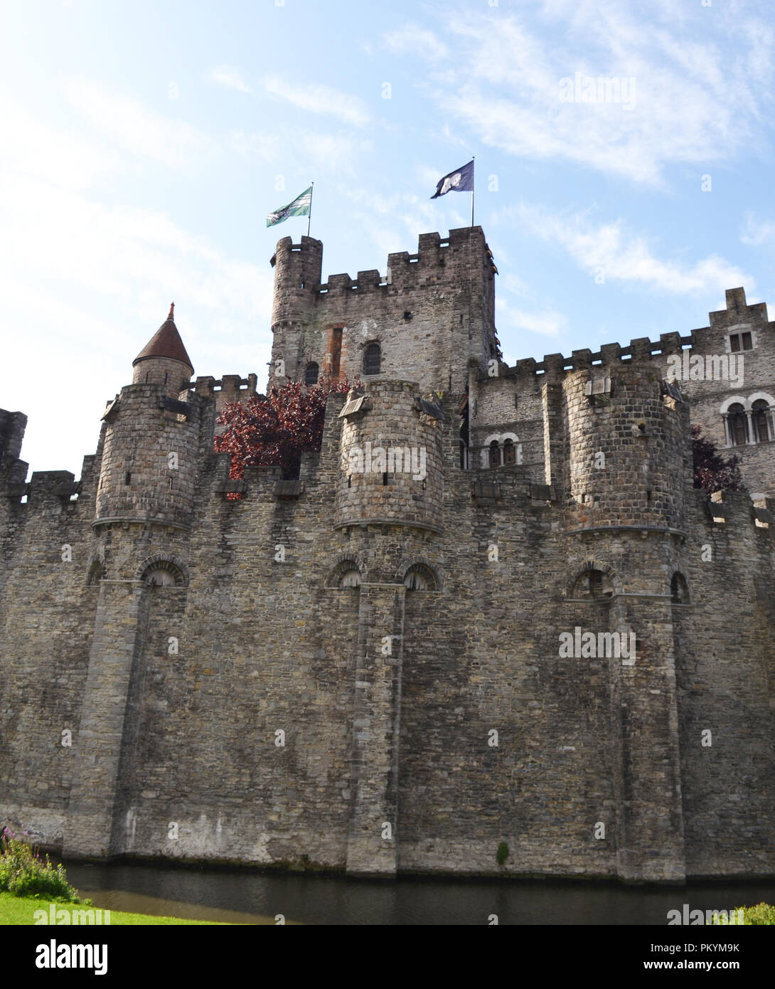 Castle Gravensteen in the old city center of Gent, Belgium Stock Photo ...