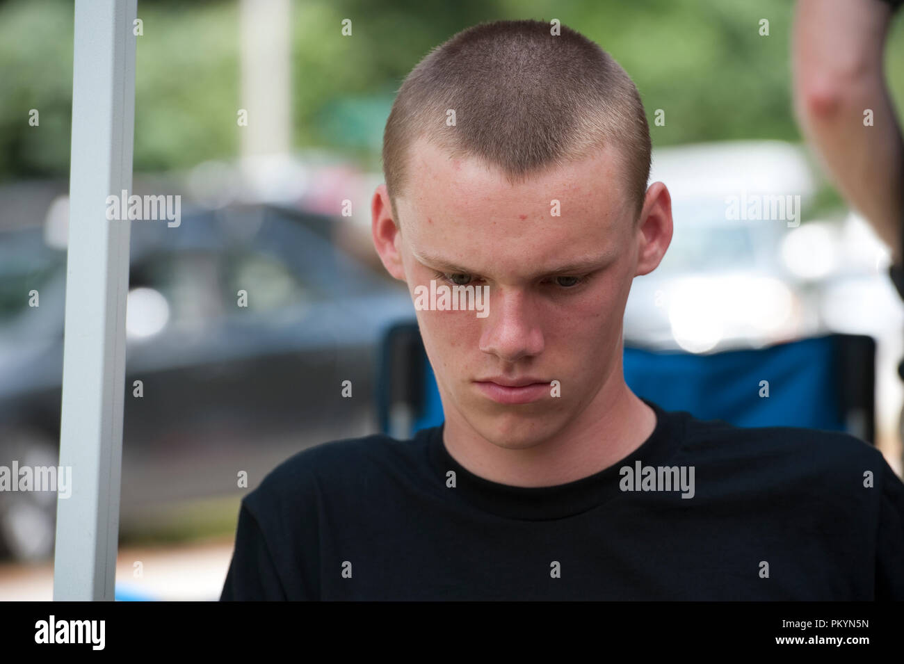 UNITED STATES - June 21: Shane Scoggin before the start of the TT race ...