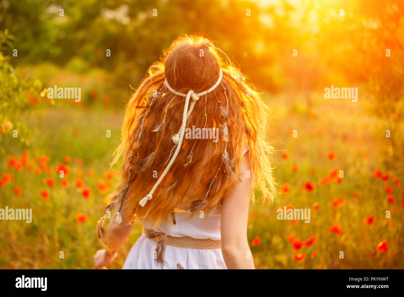 Red haired girl running hi-res stock photography and images - Alamy
