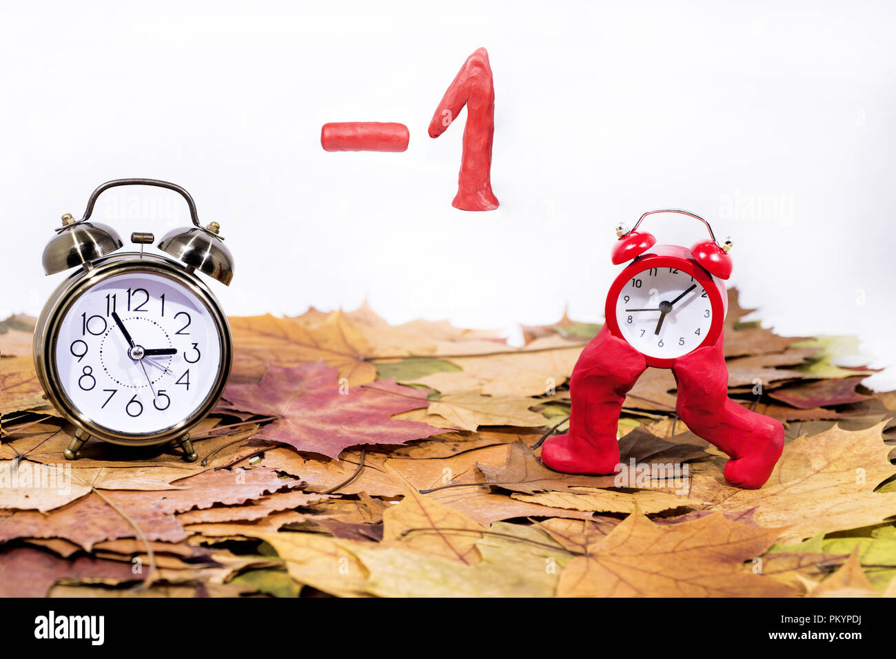 Daylight Saving Time. Wall Clock going to winter time. Autumn ...