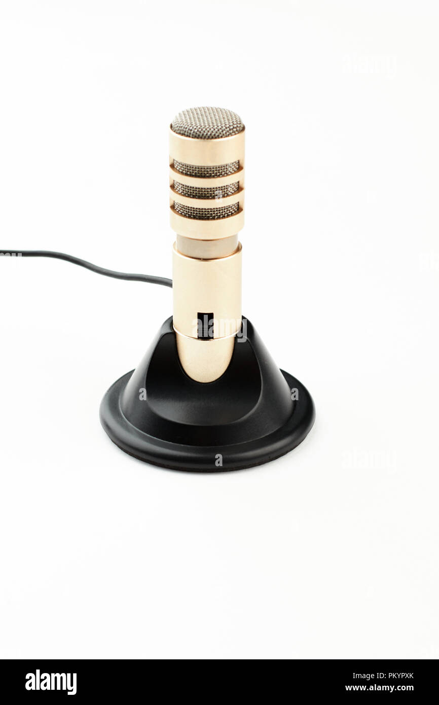 Stereo recorder microphone, vertical image. Mini stereo microphone ...