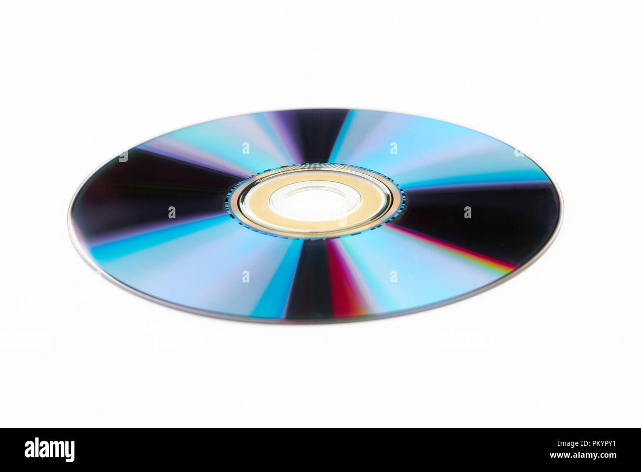 Shining DVD disc for computer. Colorful DVD disk isolated on white ...