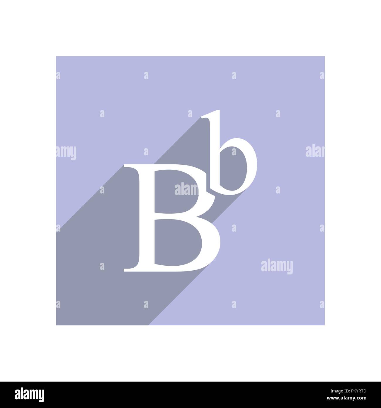 Flat icon with lowercase and uppercase B for apps and websites, long ...