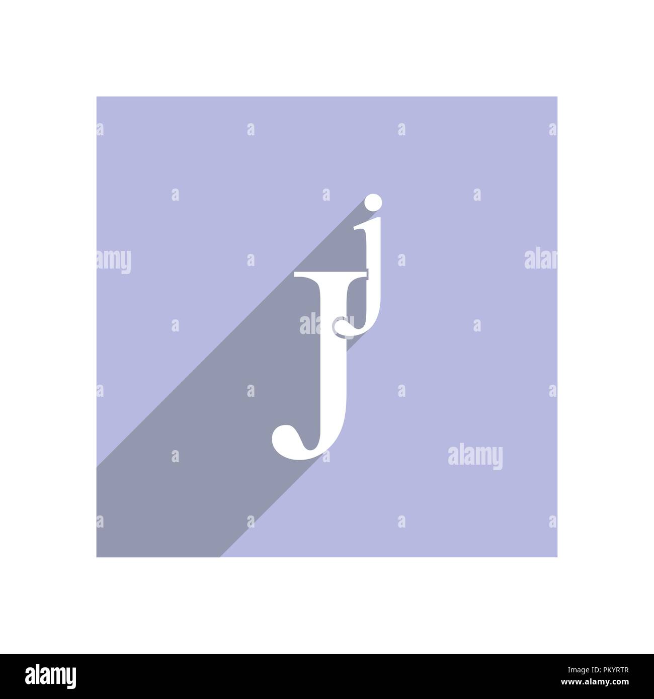 Flat icon with lowercase and uppercase J for apps and websites, long ...