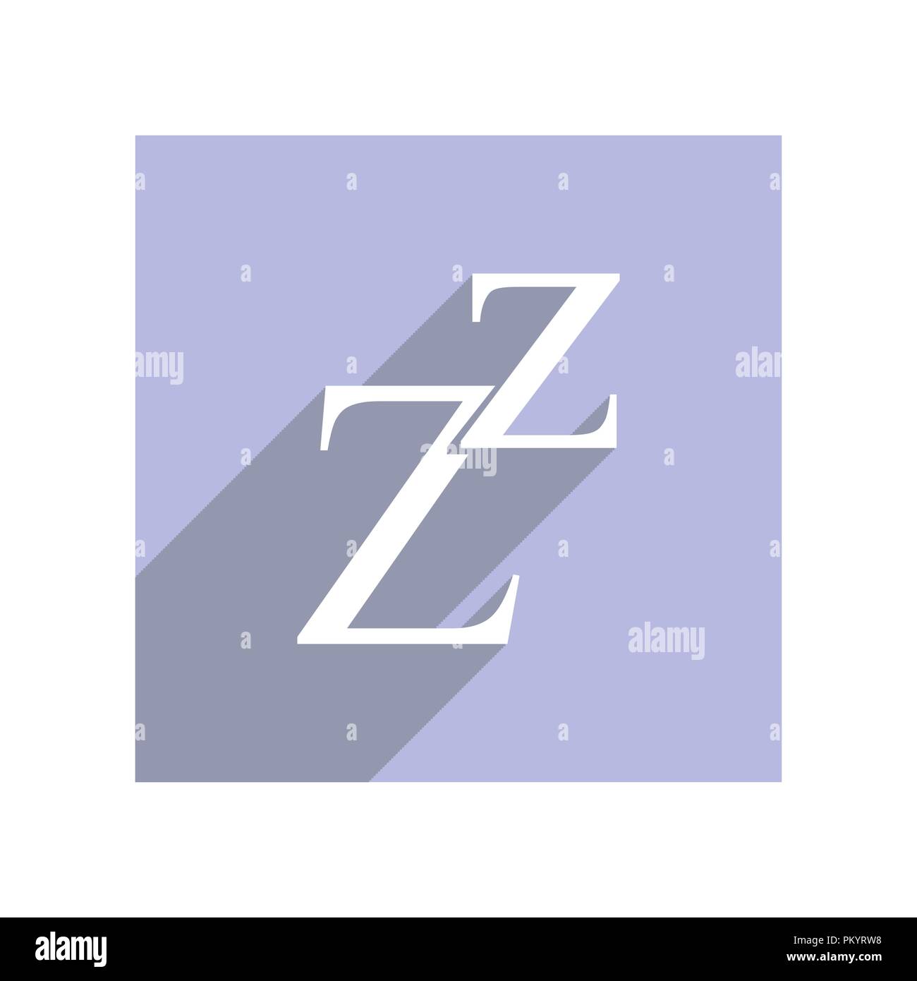 Flat icon with lowercase and uppercase Z for apps and websites, long ...