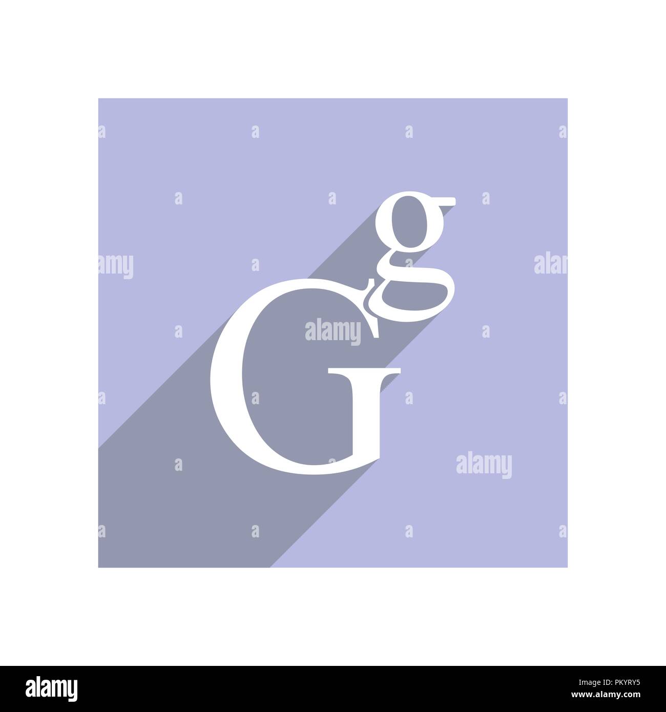 Flat icon with lowercase and uppercase G for apps and websites, long ...