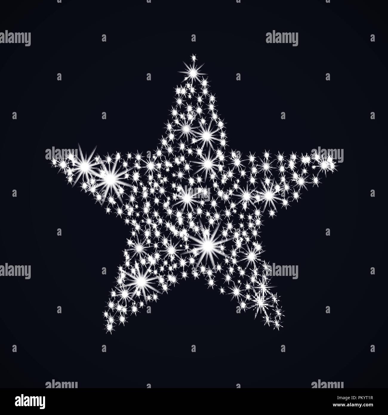 Abstract star nighttime. Glowing spangle. Christmas Card. Vector ...