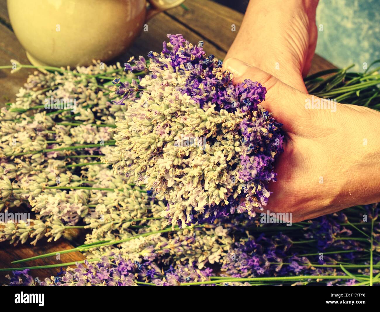 Collecting of blended stalks. Nice bouquet of the beautiful smell ...