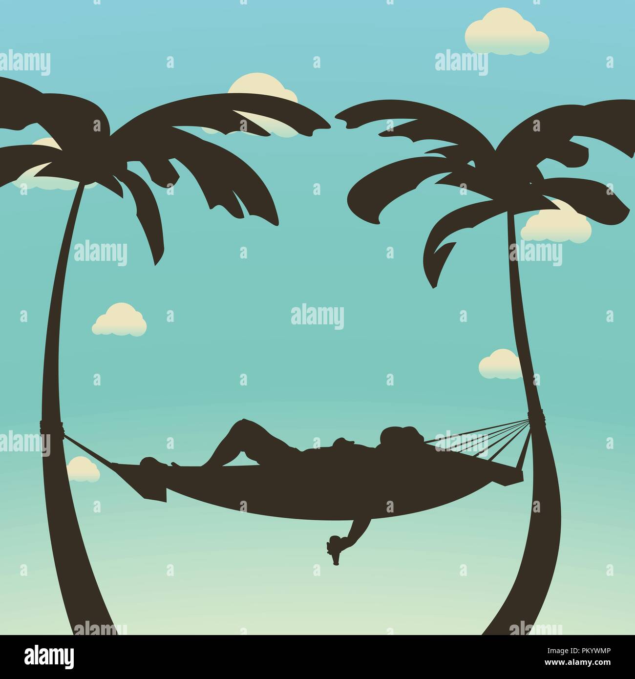 Relax hammock Stock Vector Images - Alamy