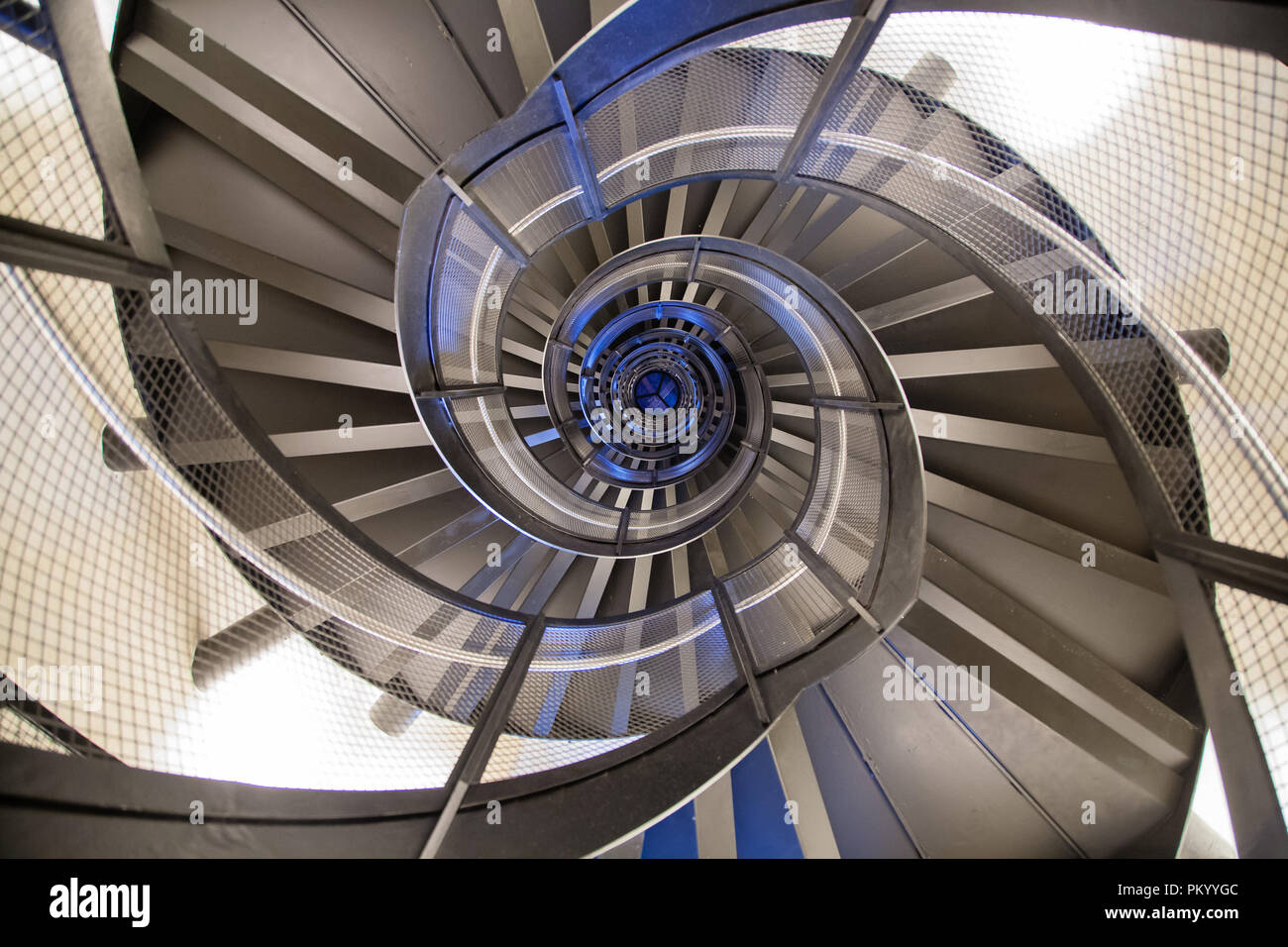 Spiral staircase bottom view. Geometric background Stock Photo - Alamy