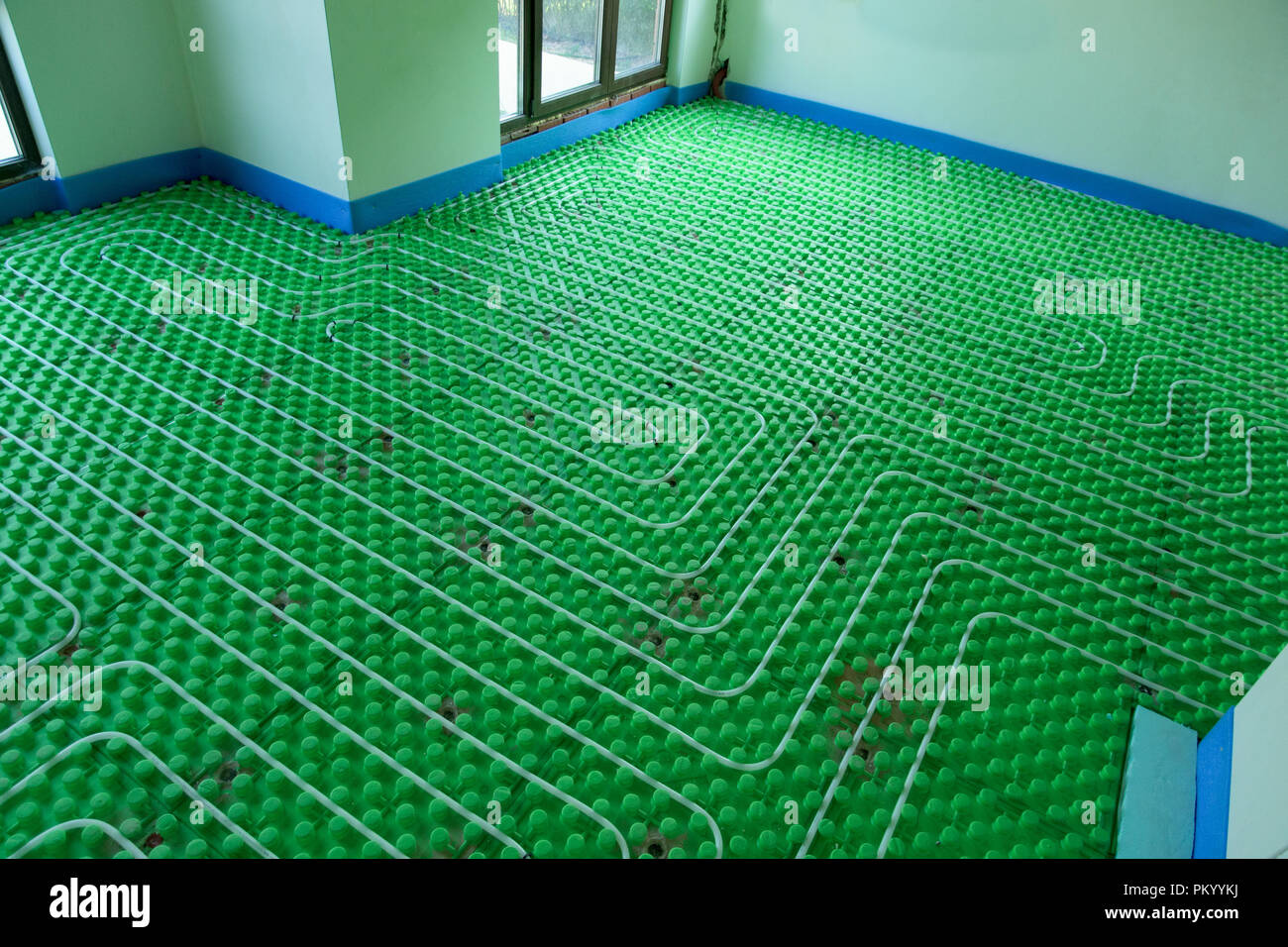 The floor heating system - home installation Stock Photo - Alamy