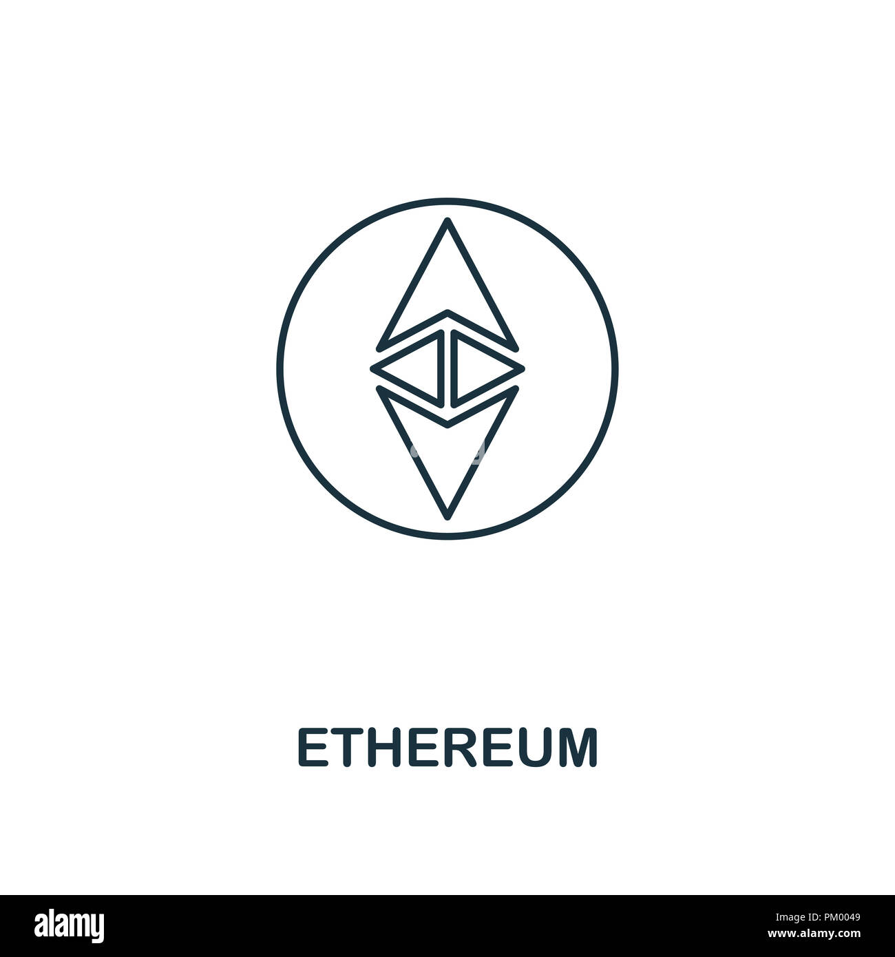 Ethereum outline icon. Monochrome style design from crypto currency ...
