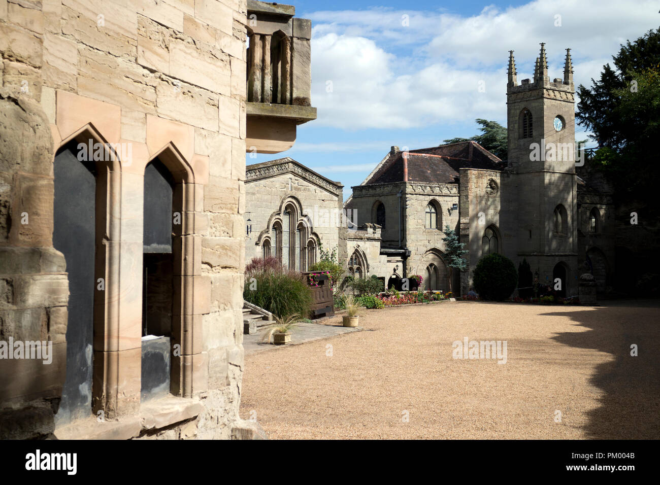 A view including St. Mary`s Chapel, Guy`s Cliffe House, Warwick ...