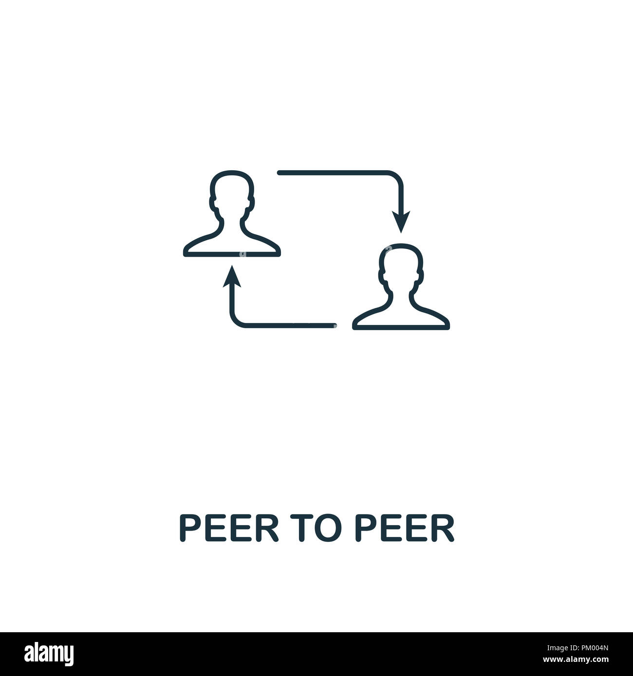 Peer To Peer Outline Icon Monochrome Style Design From Crypto Currency Collection Ui Pixel