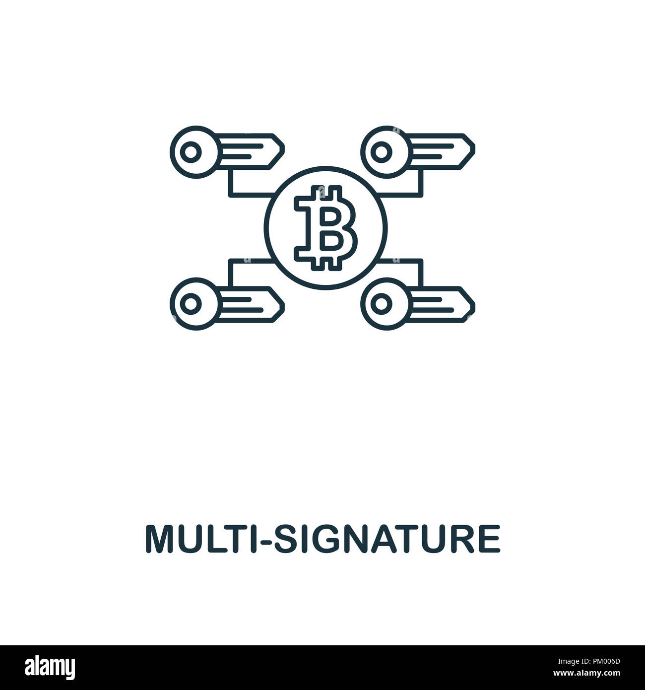Multi Signature Outline Icon Monochrome Style Design From Crypto Currency Collection Ui Pixel