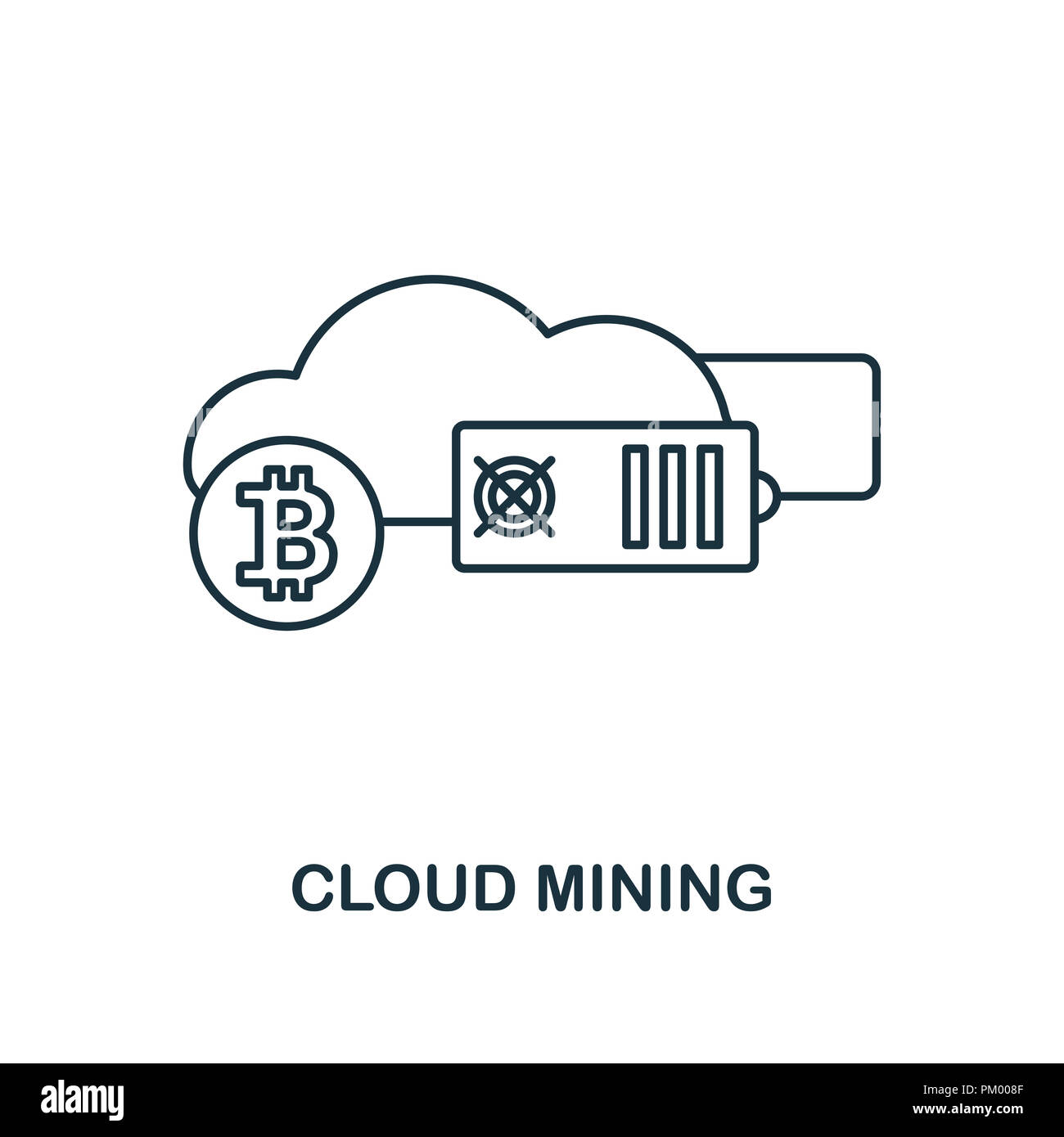 Cloud Mining Outline Icon Monochrome Style Design From Crypto Currency Collection Ui Pixel